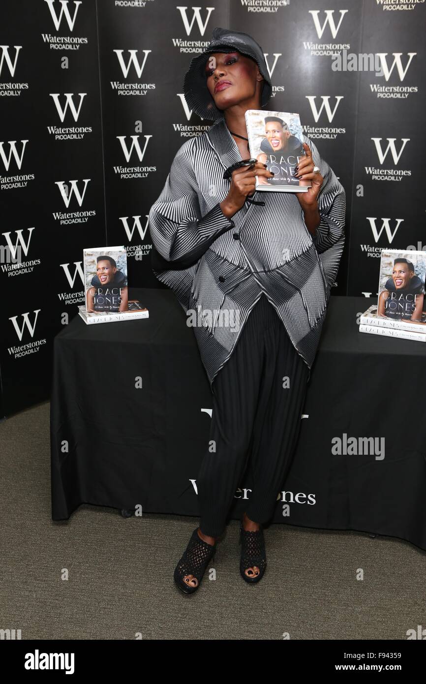 Grace Jones attends her book signing at Waterstones Featuring: Grace ...