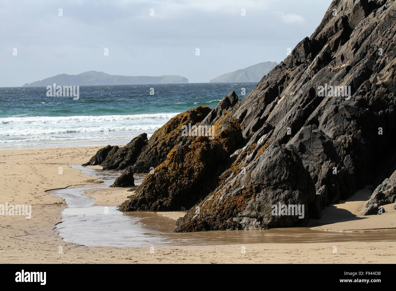 Rocks on Irish Atlantic coast at Coumeenoole Beach, Dunmore Head on the ...