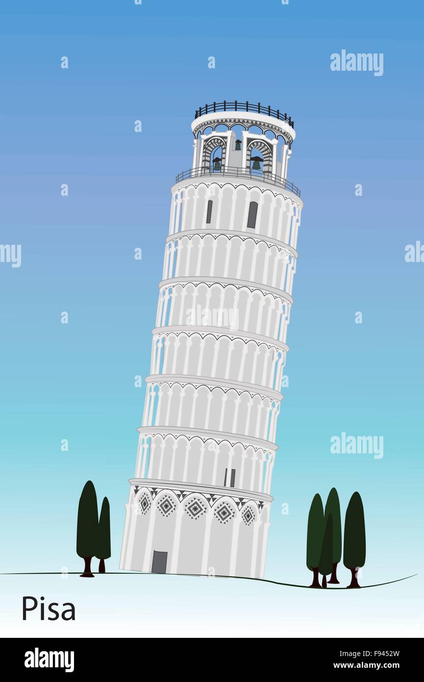 Vector image of Pisa tower isolated with white Stock Vector Image & Art ...