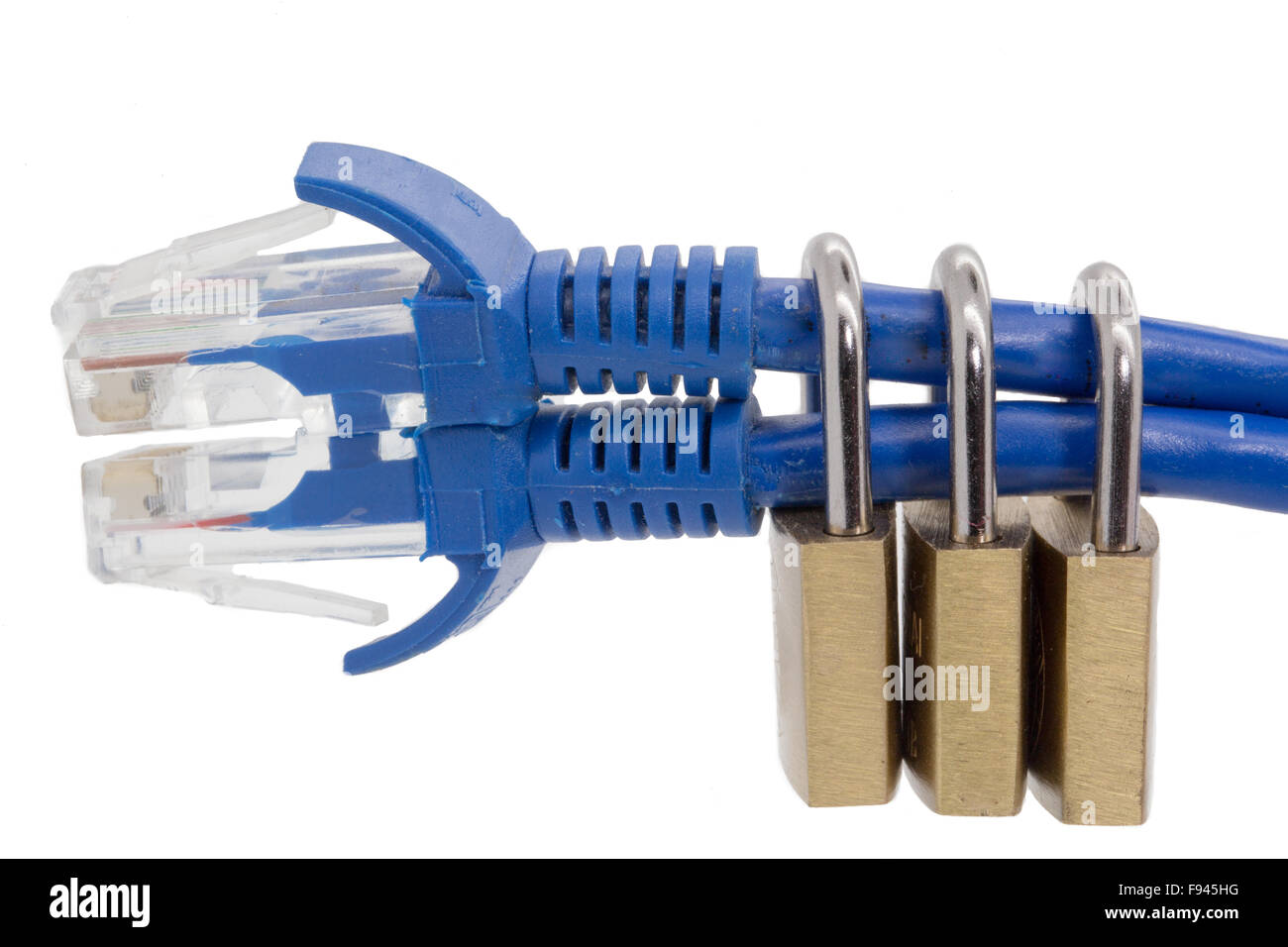 Three factor authentication concept on white background with locks and ...