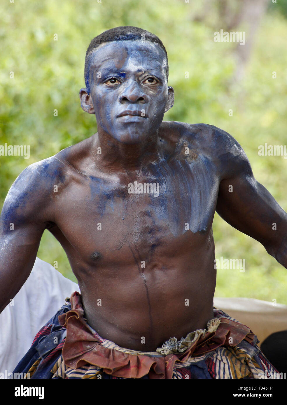 Vodun (voodoo) ceremony for Gambada divinity, where this man is ...