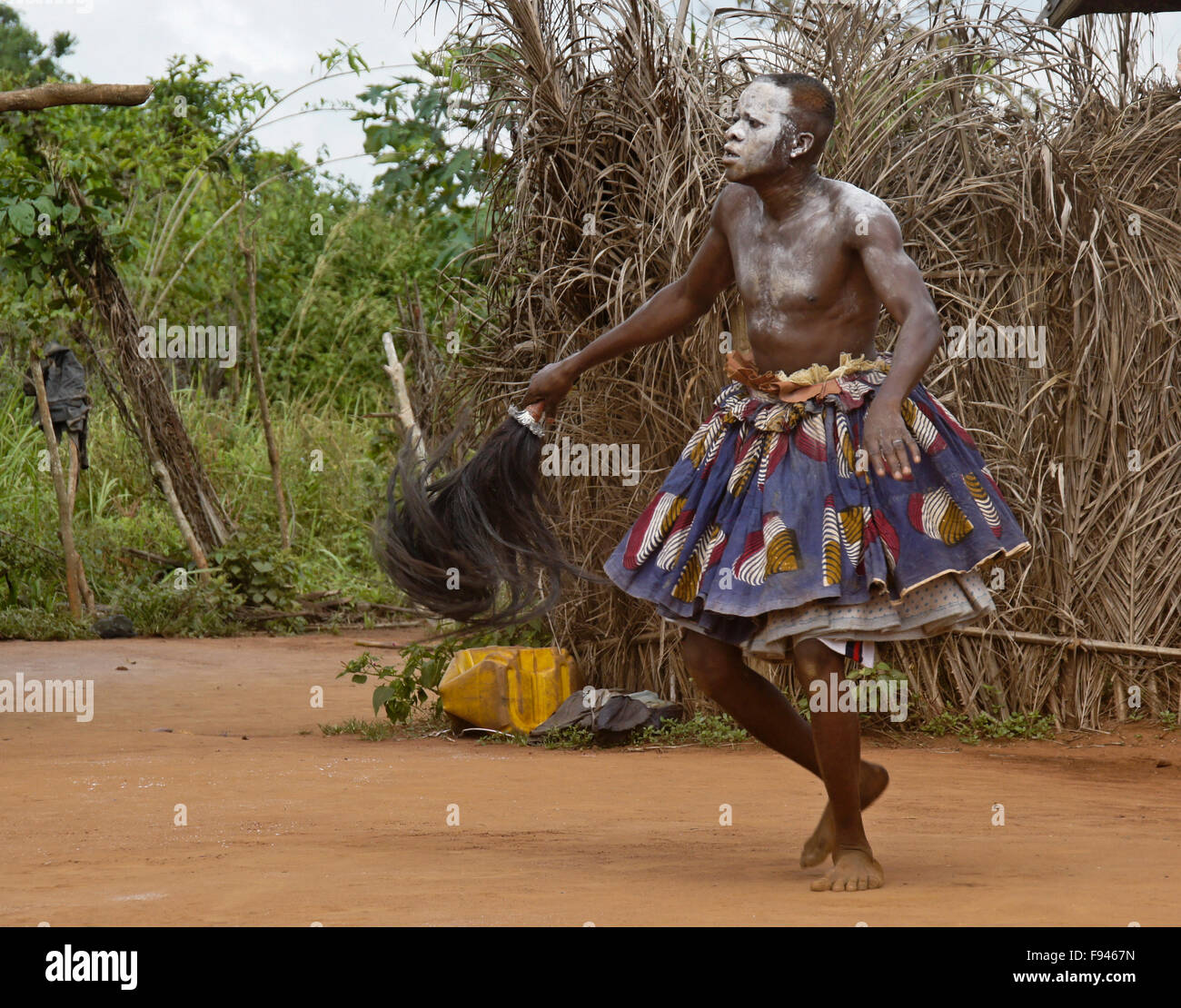 Vodun (voodoo) ceremony for Gambada divinity, where this man is ...