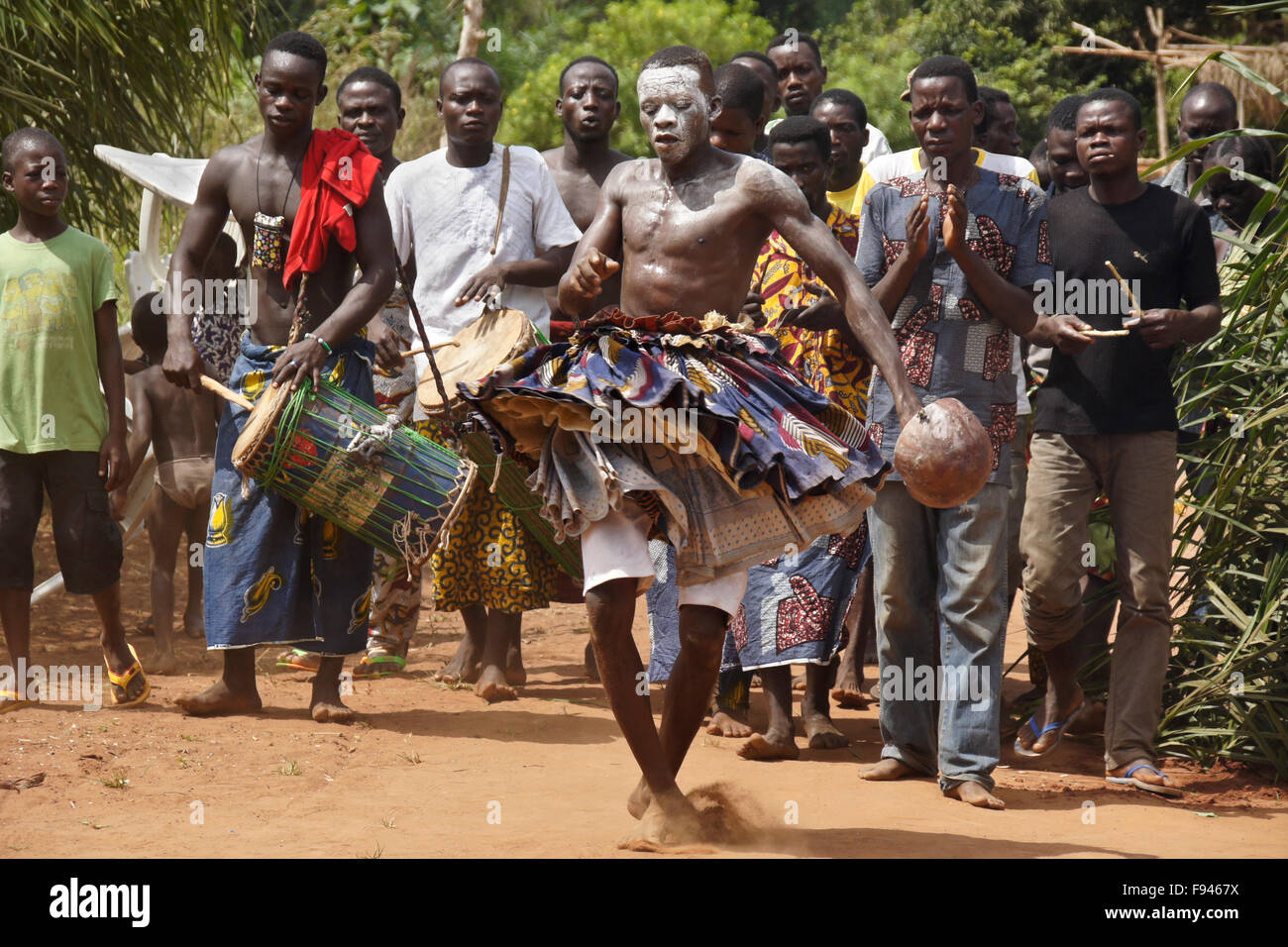 Vodun (voodoo) ceremony for Gambada divinity, where this man is ...