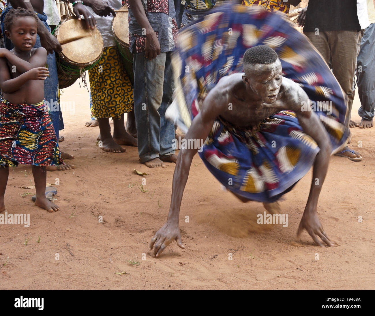 Vodun (voodoo) ceremony for Gambada divinity, where this man is ...