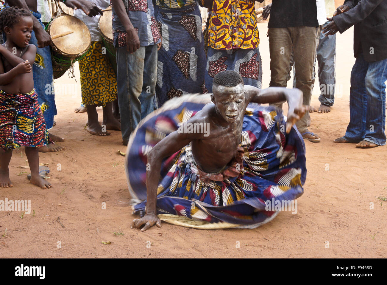 Vodun (voodoo) ceremony for Gambada divinity, where this man is ...