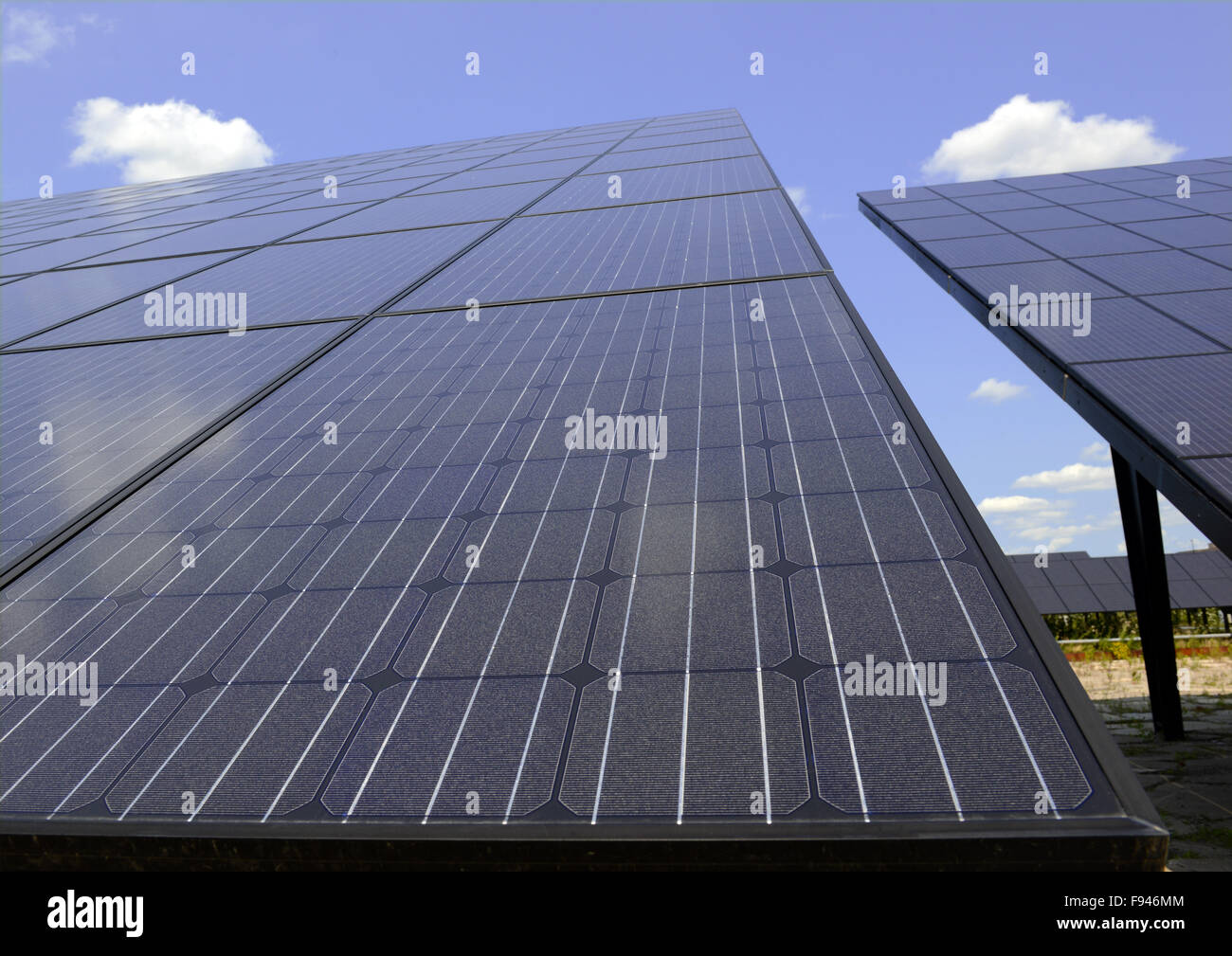 Solar panels in photovoltaic system illustrating alternative energy ...