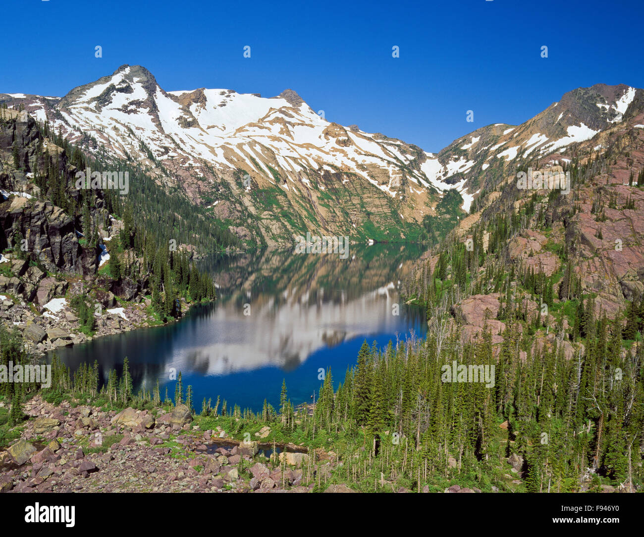 turquoise lake in the mission mountains wilderness near condon, montana ...