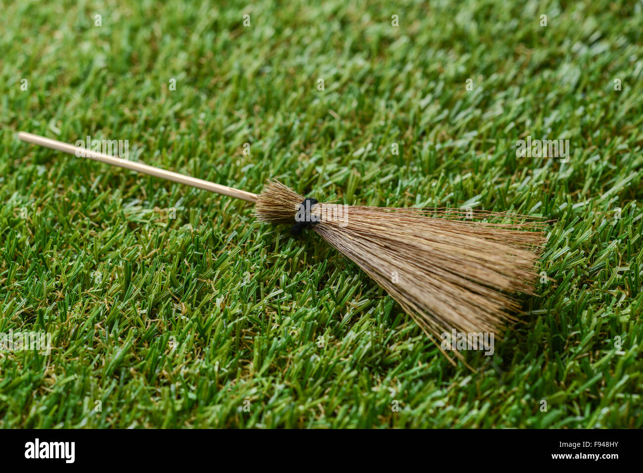 witch broom on the grass field Stock Photo - Alamy