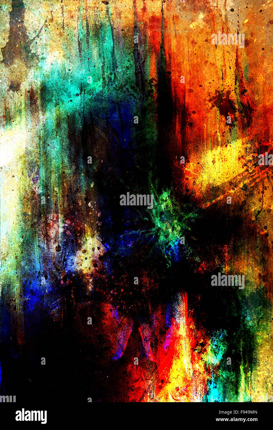 abstract color Backgrounds, painting collage with spots, rust structure ...