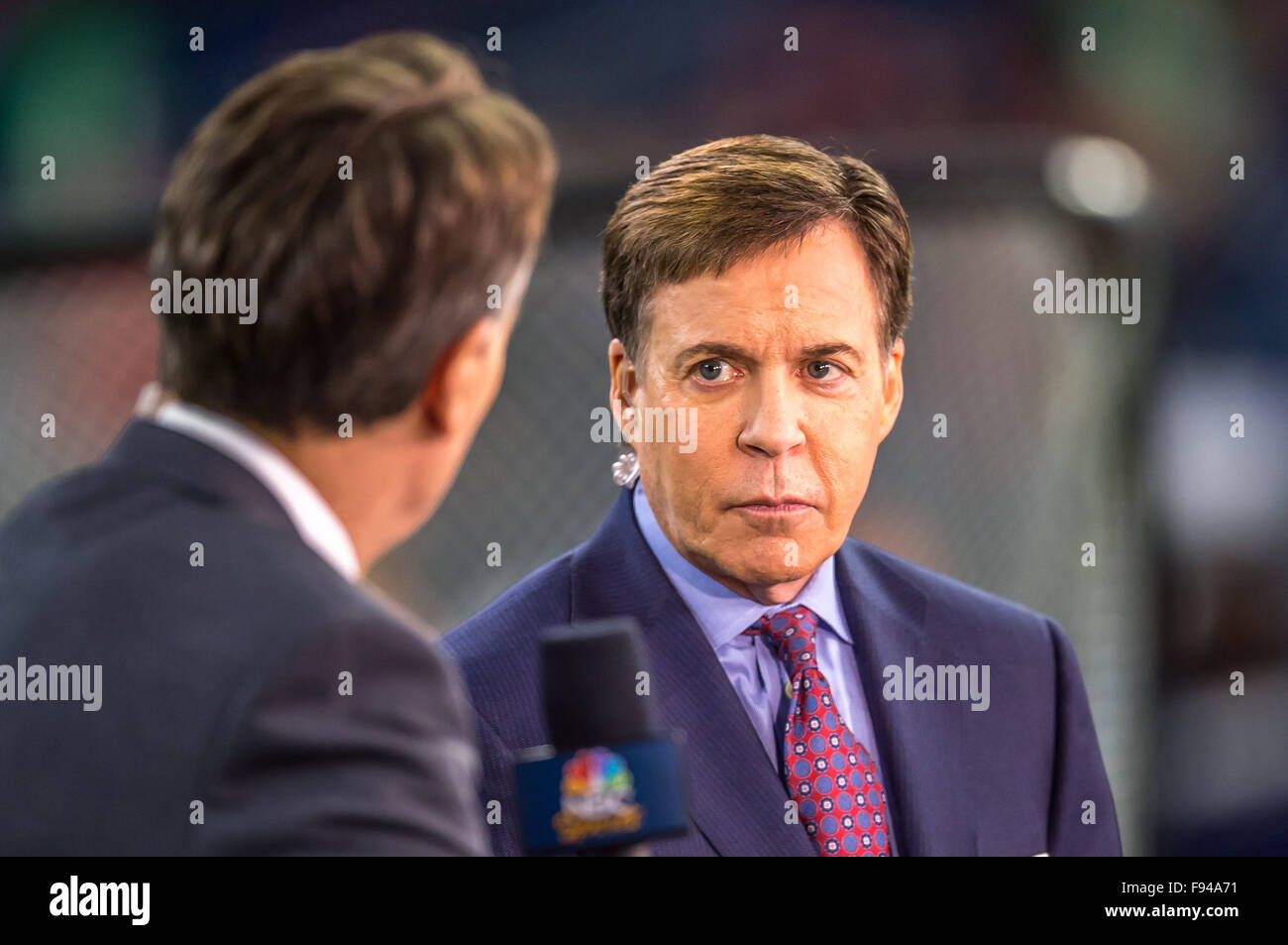Houston, TX, USA. 13th Dec, 2015. NBC Sunday Night Football host Bob ...