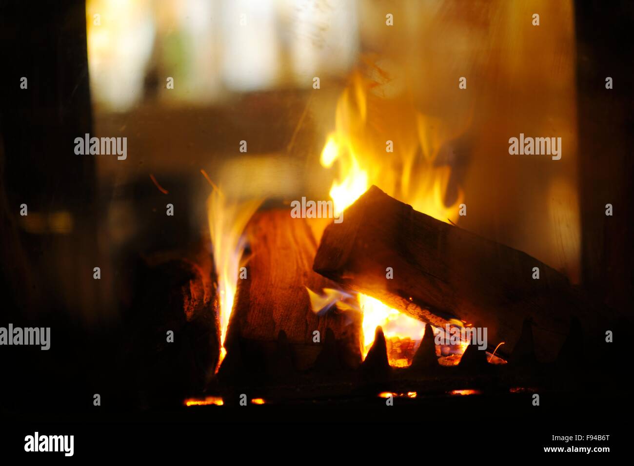 abstract fireplace flame background at home Stock Photo - Alamy