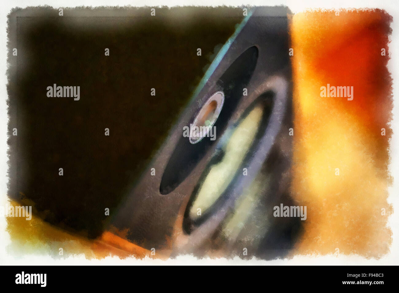 Audio music Speaker color effect. computer aquarelle painting collage ...