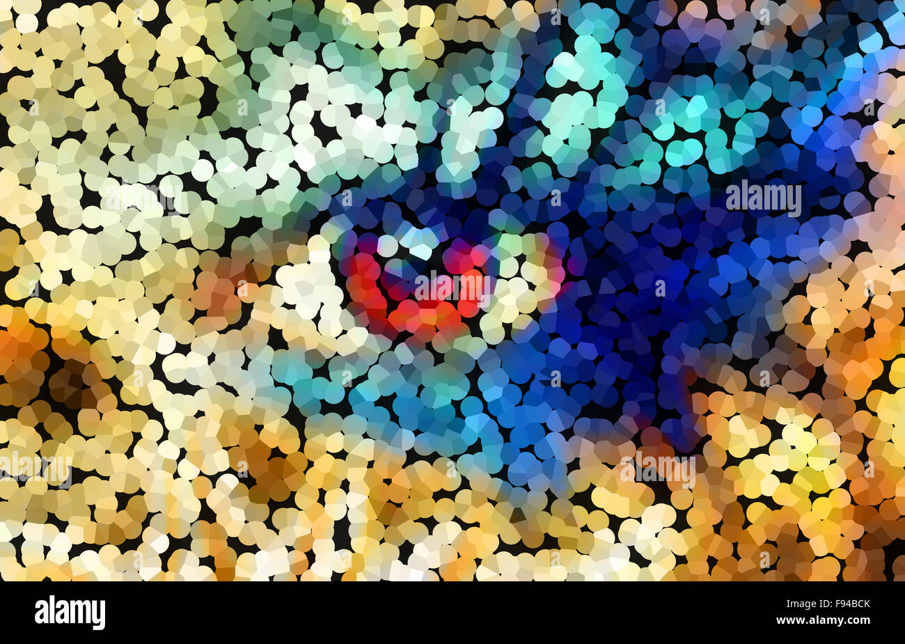 women eyes beaming, color effect, painting collage, blue makeup Stock ...