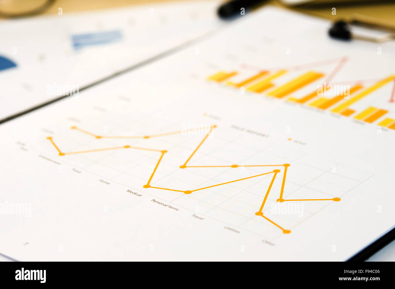 business graph on the desk Stock Photo - Alamy