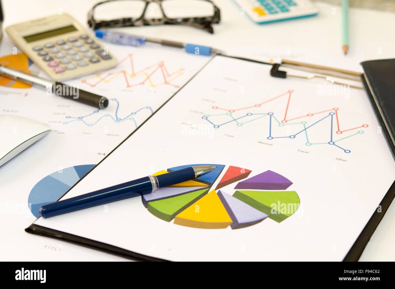 business documents with charts growth Stock Photo - Alamy