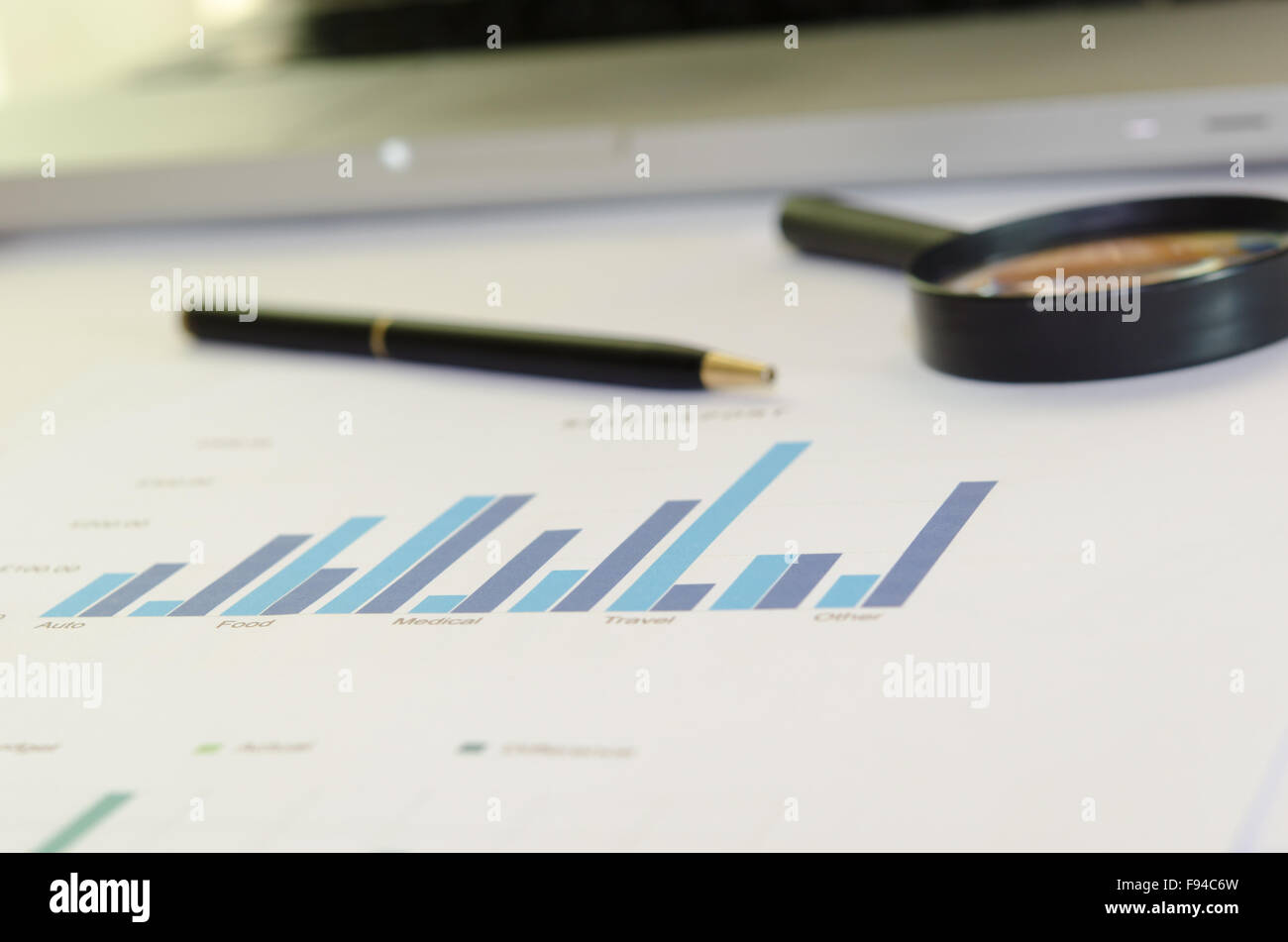 Business paperwork present with diagram Stock Photo - Alamy