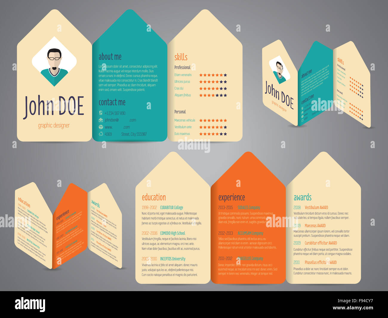 Flyer design cv curriculum vitae resume template Stock Photo - Alamy