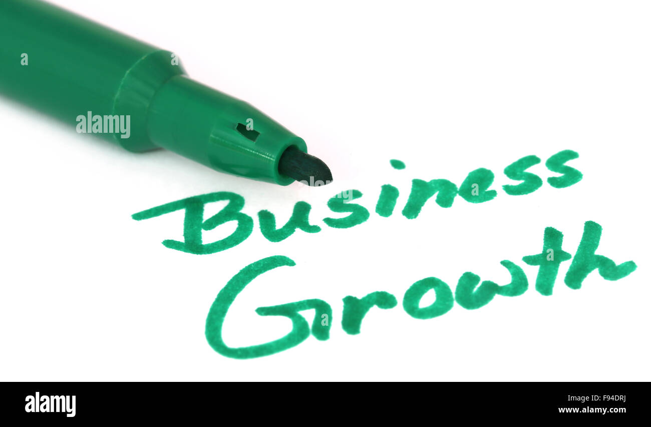 Business Growth written in white paper with sign pen Stock Photo - Alamy