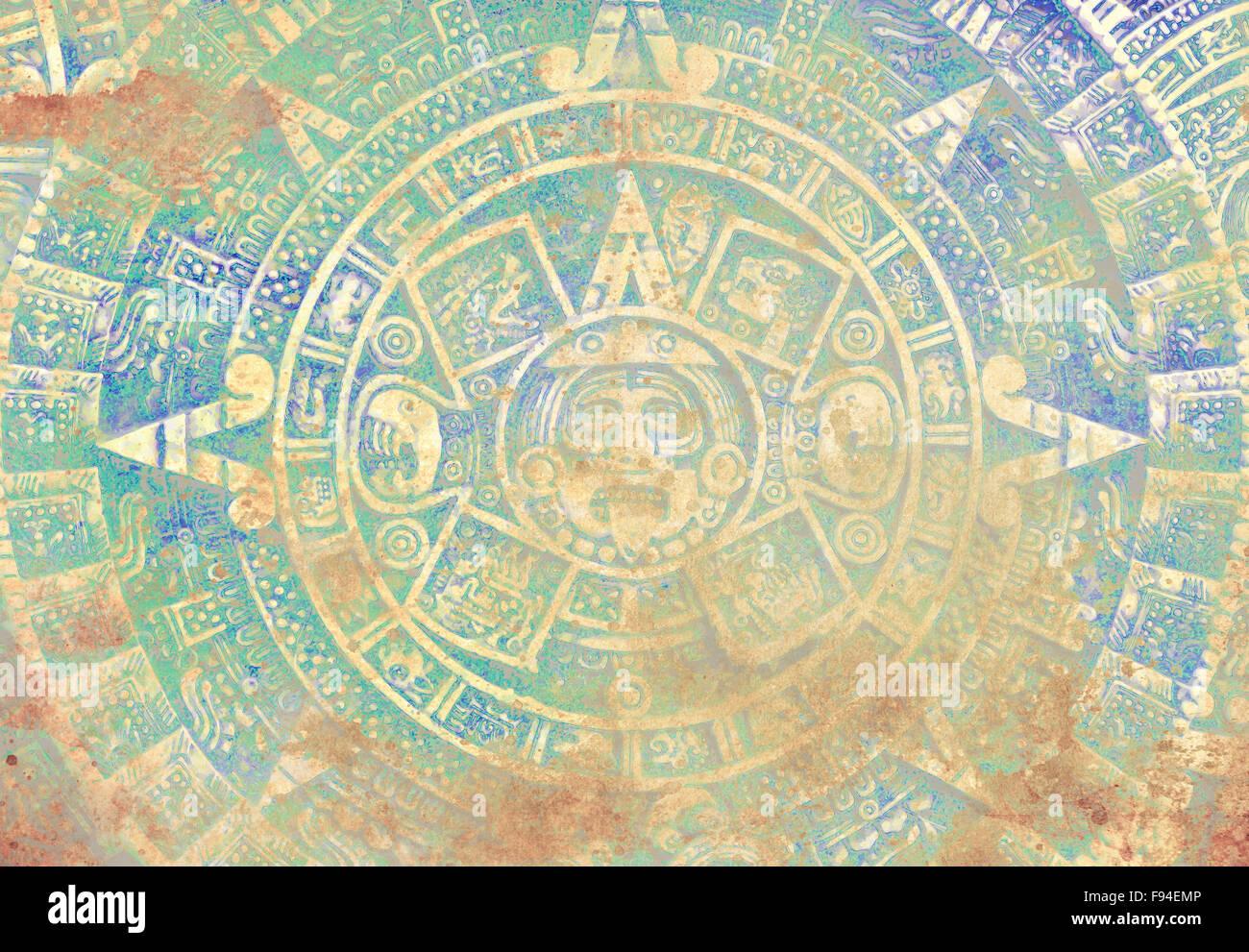 Ancient Mayan Calendar, abstract color Background Stock Photo - Alamy
