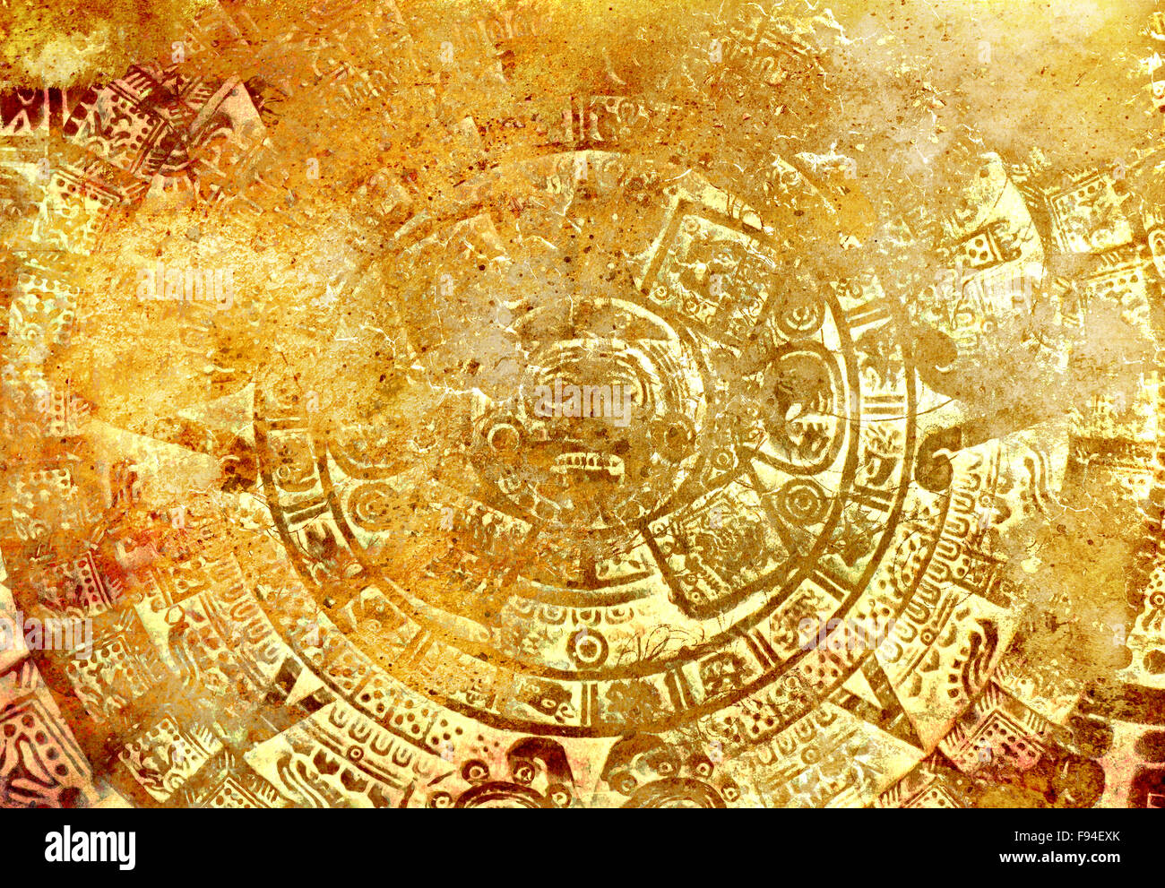 Ancient Mayan Calendar, abstract color Background Stock Photo - Alamy