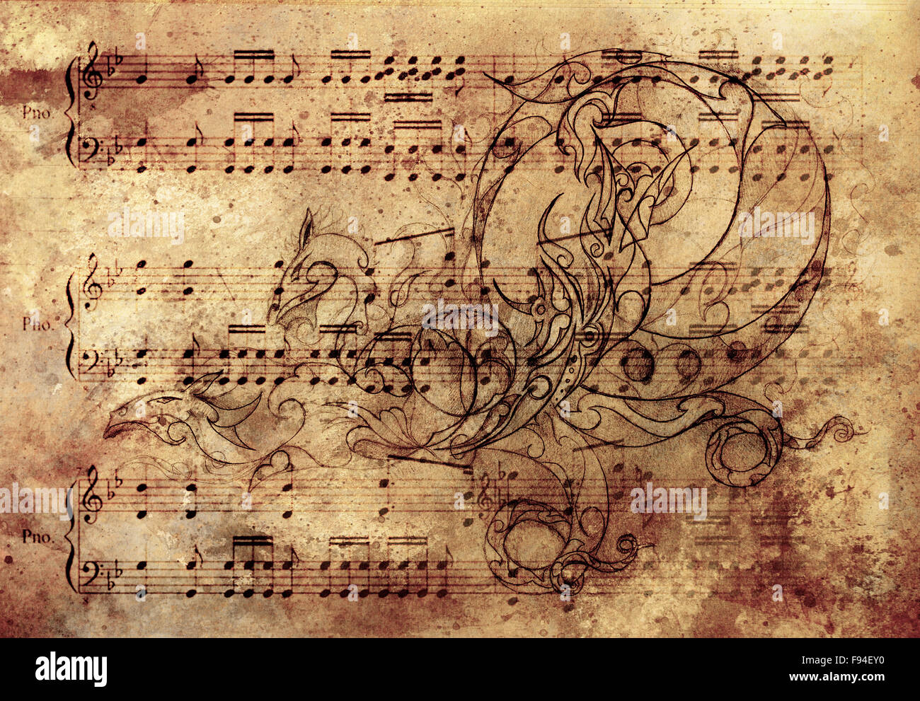 Dragon Music Note Tattoos