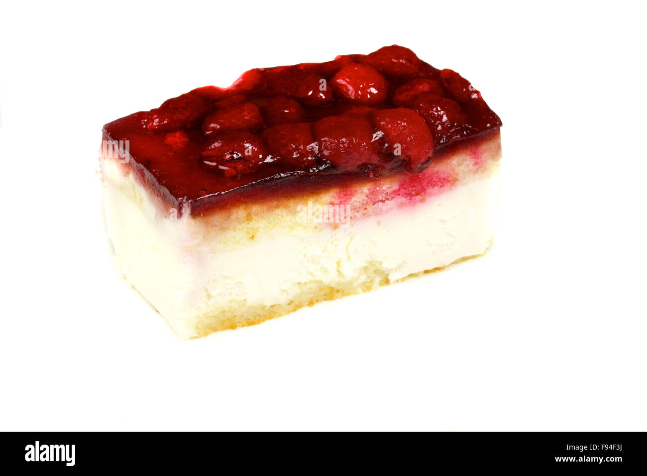 Cheesecake with raspberry isolated on white Stock Photo - Alamy