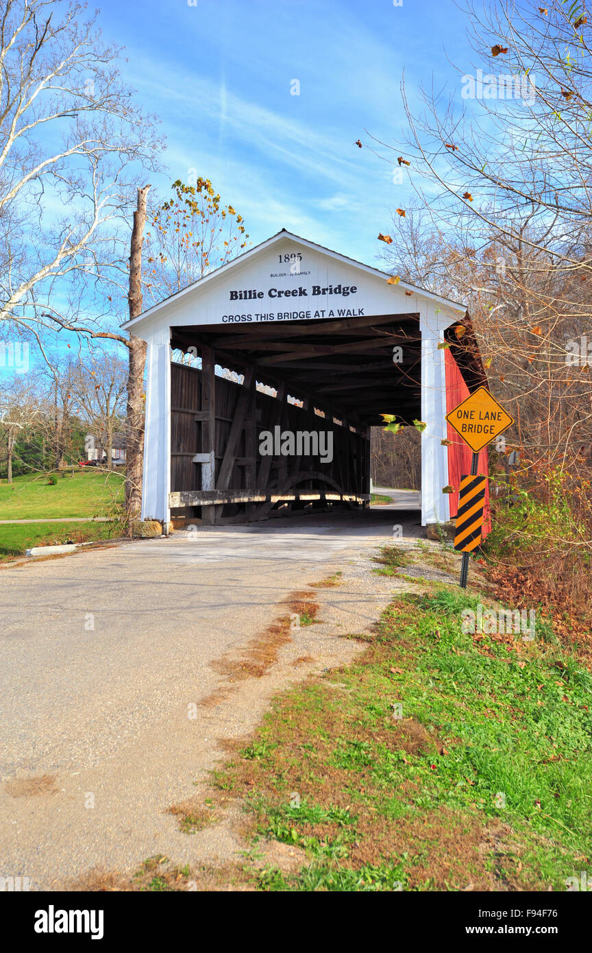 The Billie Creek Bridge in Parke County, Indiana over Williams Creek ...