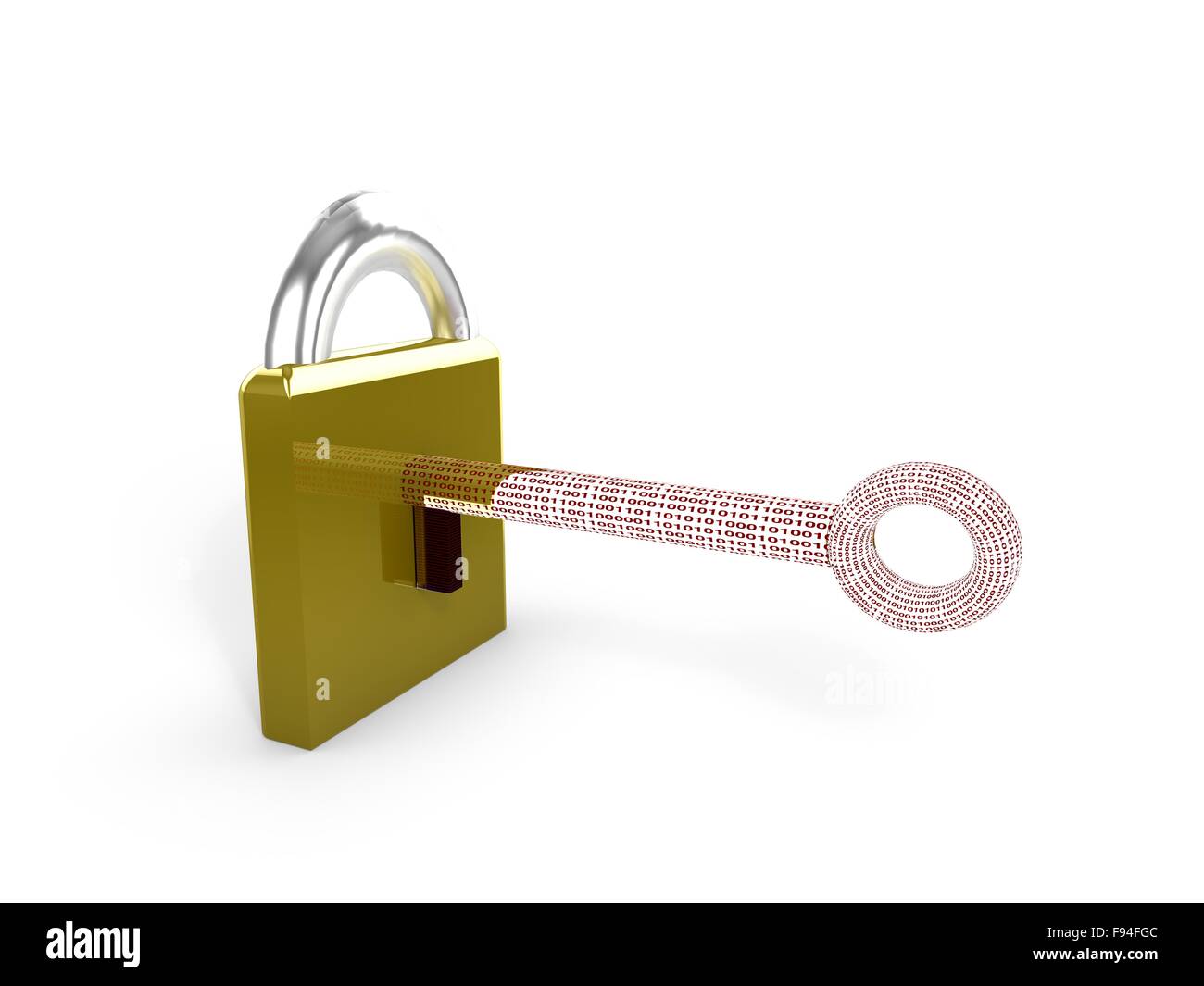 Padlock with digital key Stock Photo - Alamy