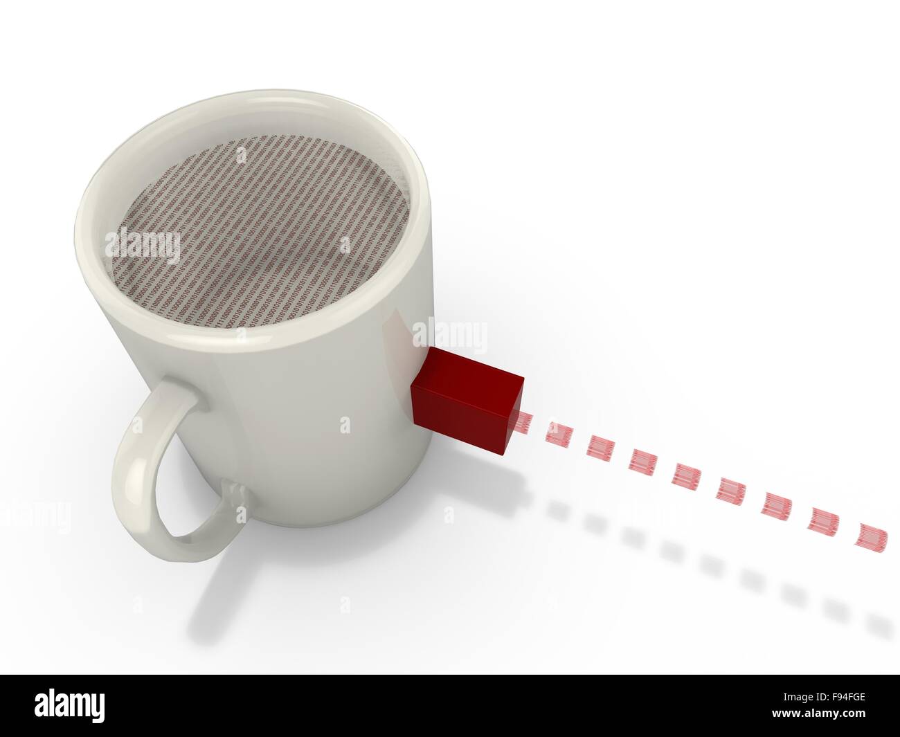 Connected coffee cup cable datastream digital internet of things Stock ...