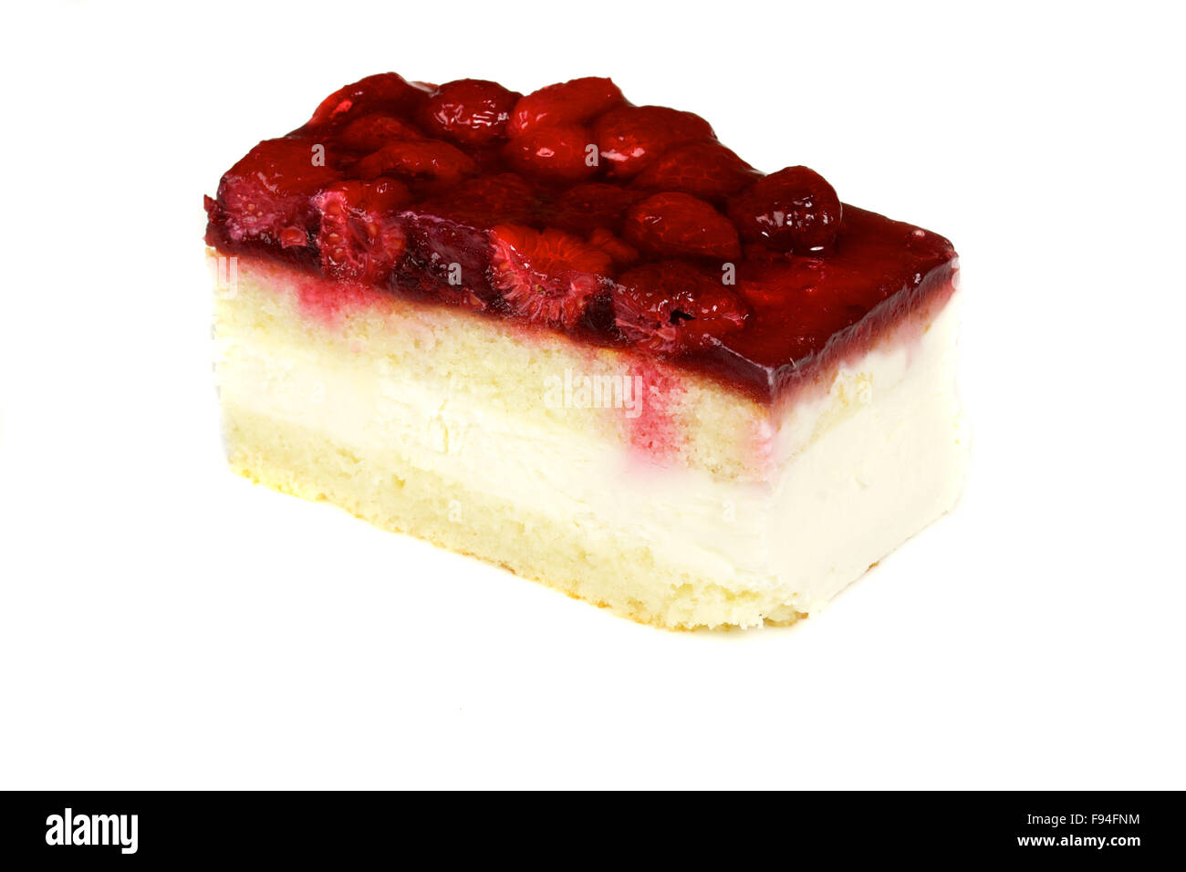 Cheesecake with raspberry isolated on white Stock Photo - Alamy