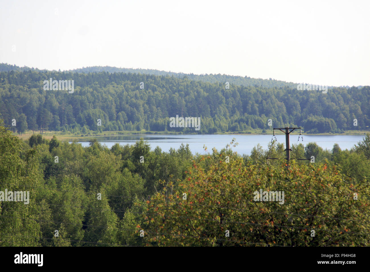 Summer landscape. Ural mountains river Russia Stock Photo - Alamy