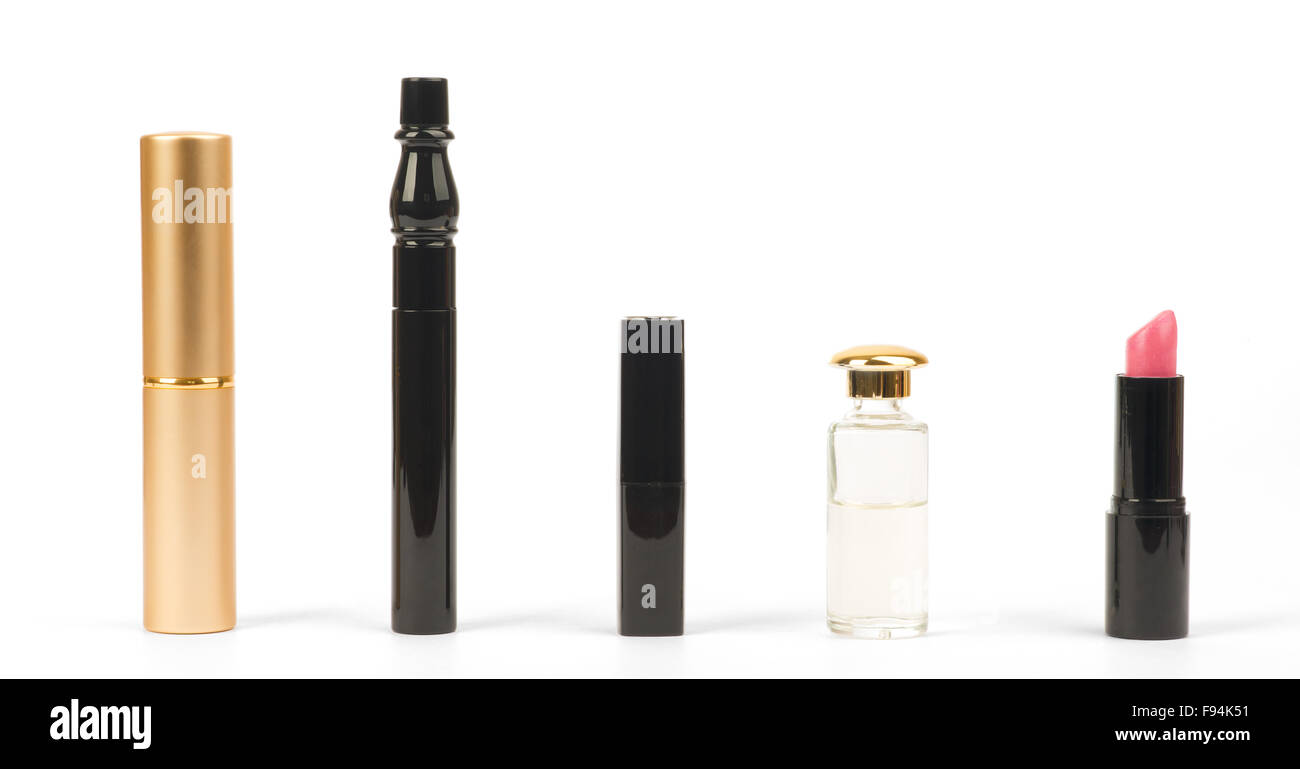 Various cosmetics on white Stock Photo - Alamy