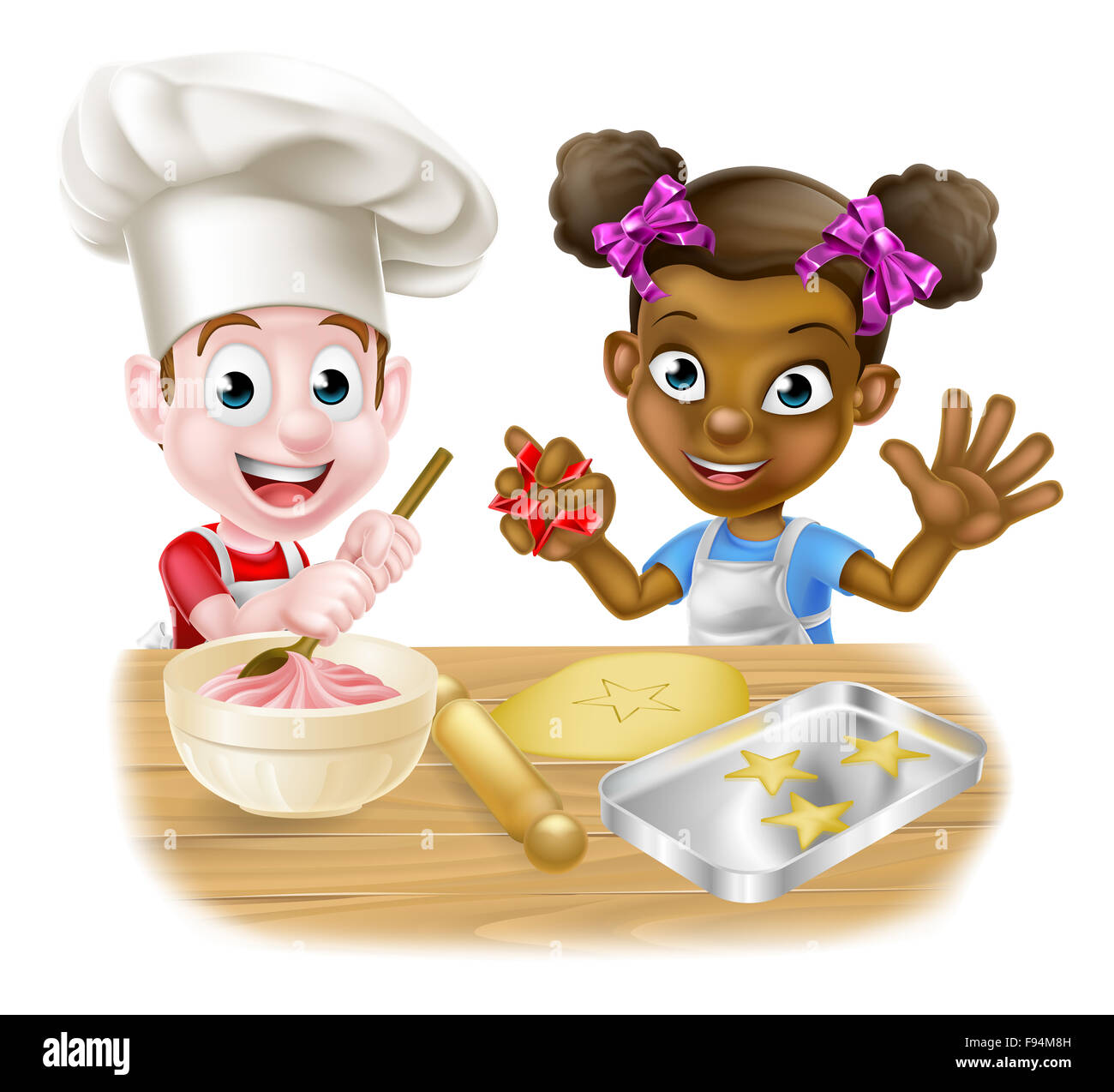Cartoon Chef Kids Baking Cooking High Resolution Stock Photography and ...