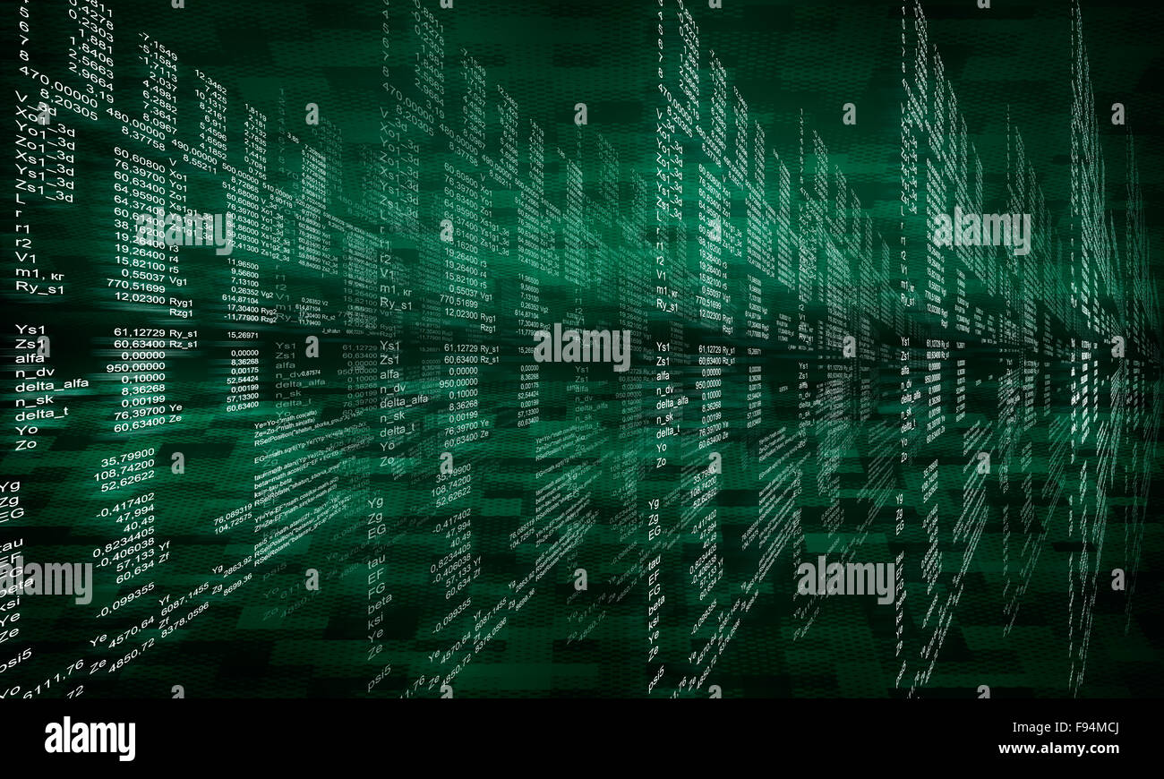 Matrix Background With The Green Symbols Stock Photo - Alamy