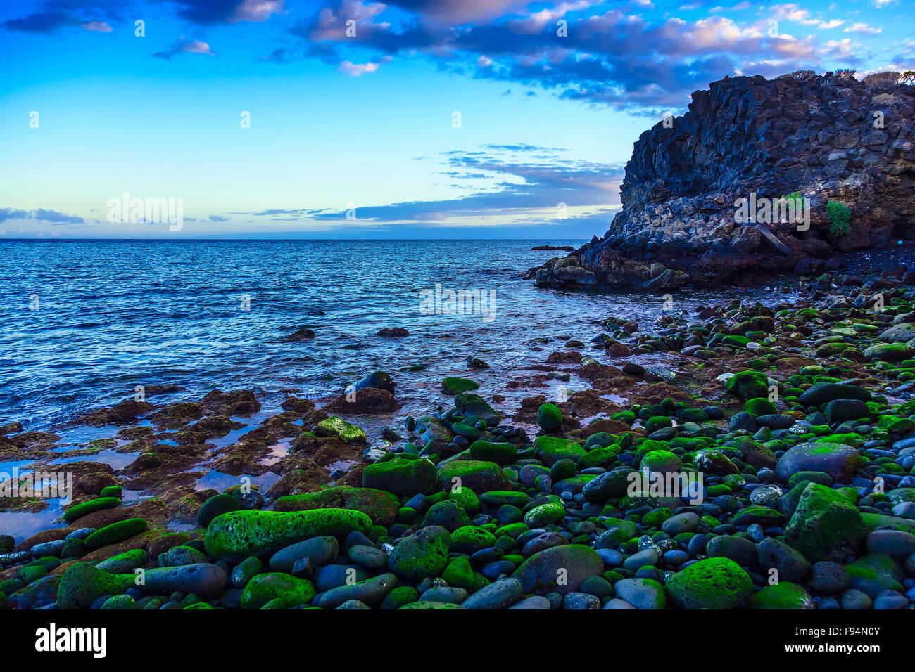 Stone Coast of Atlantic Ocean with Waves on Tenerife Island Stock Photo ...
