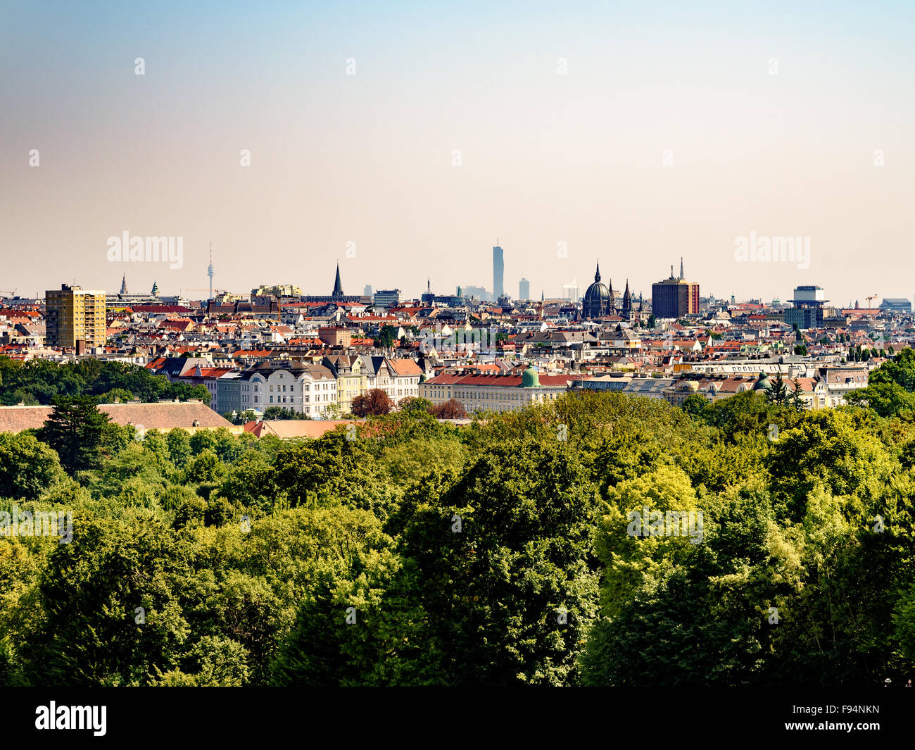 Aerial View Of Vienna City Skyline Stock Photo - Alamy