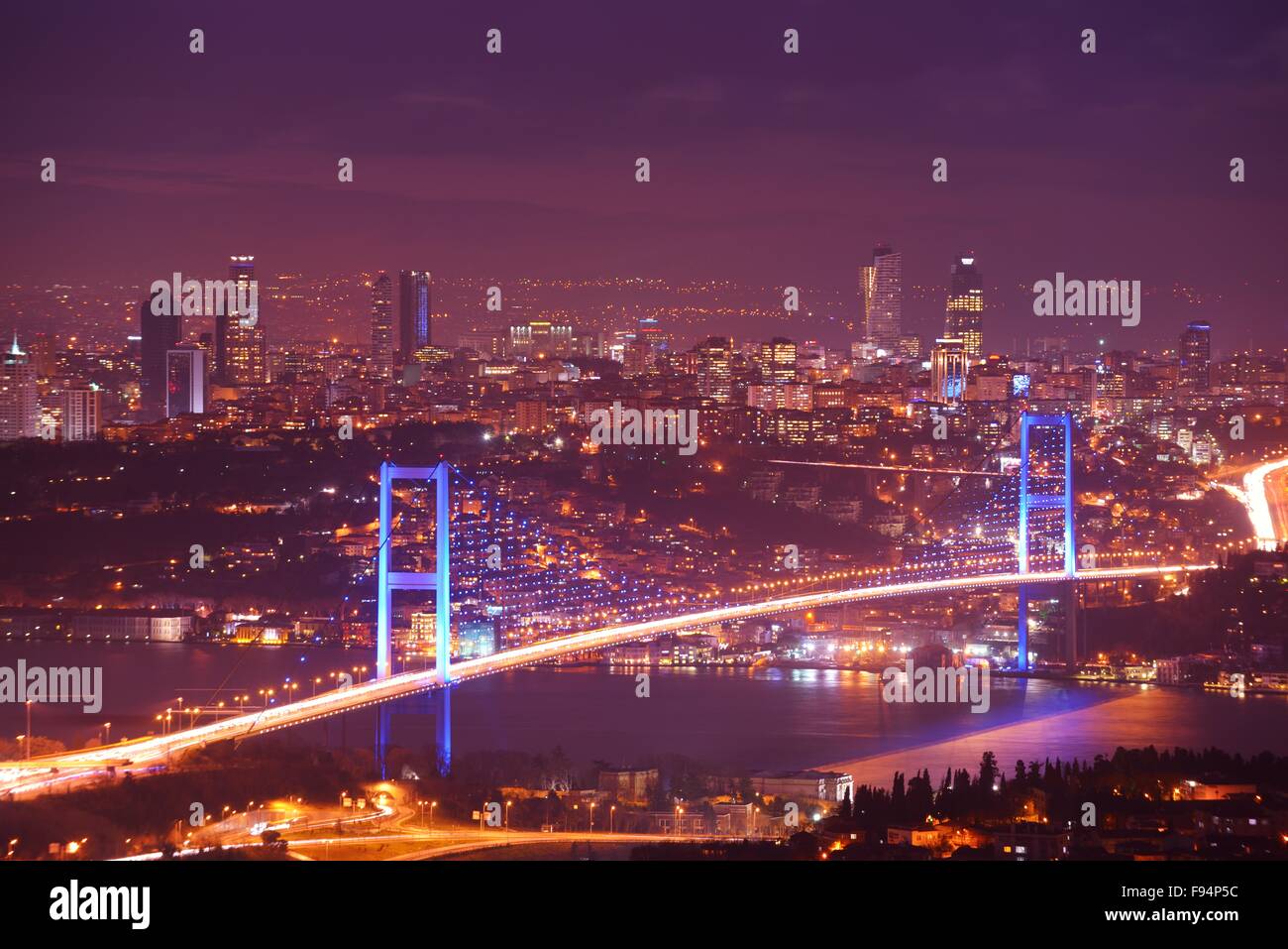 Istanbul Turkey Bosporus Bridge on sunset Stock Photo - Alamy