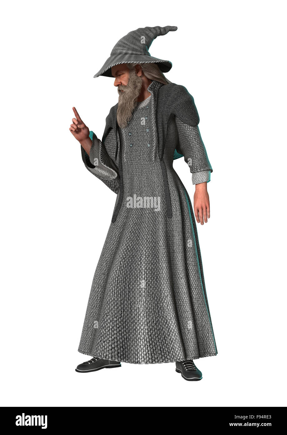 3D digital render of a fantasy wizard isolated on white background ...