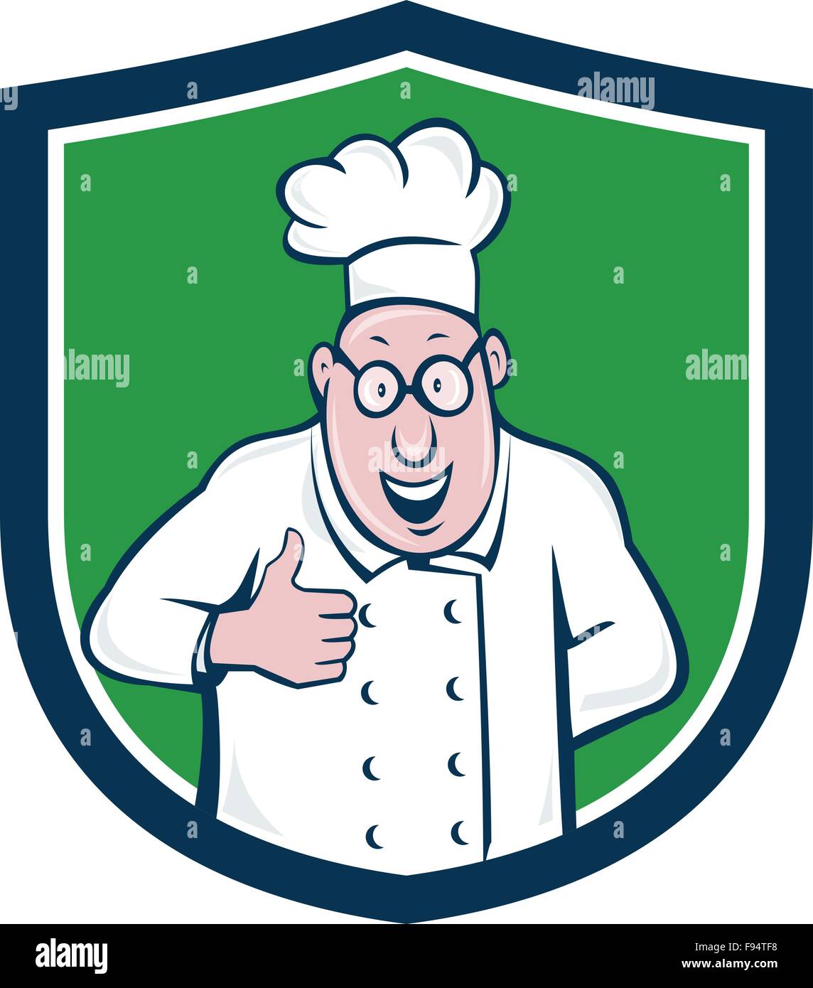 Illustration of a chef cook smiling wearing chef's hat and eyeglasses ...