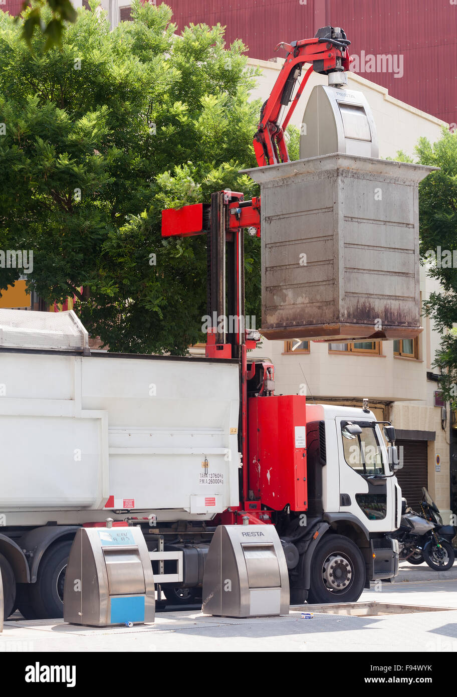 Garbage truck waste cans hi-res stock photography and images - Alamy