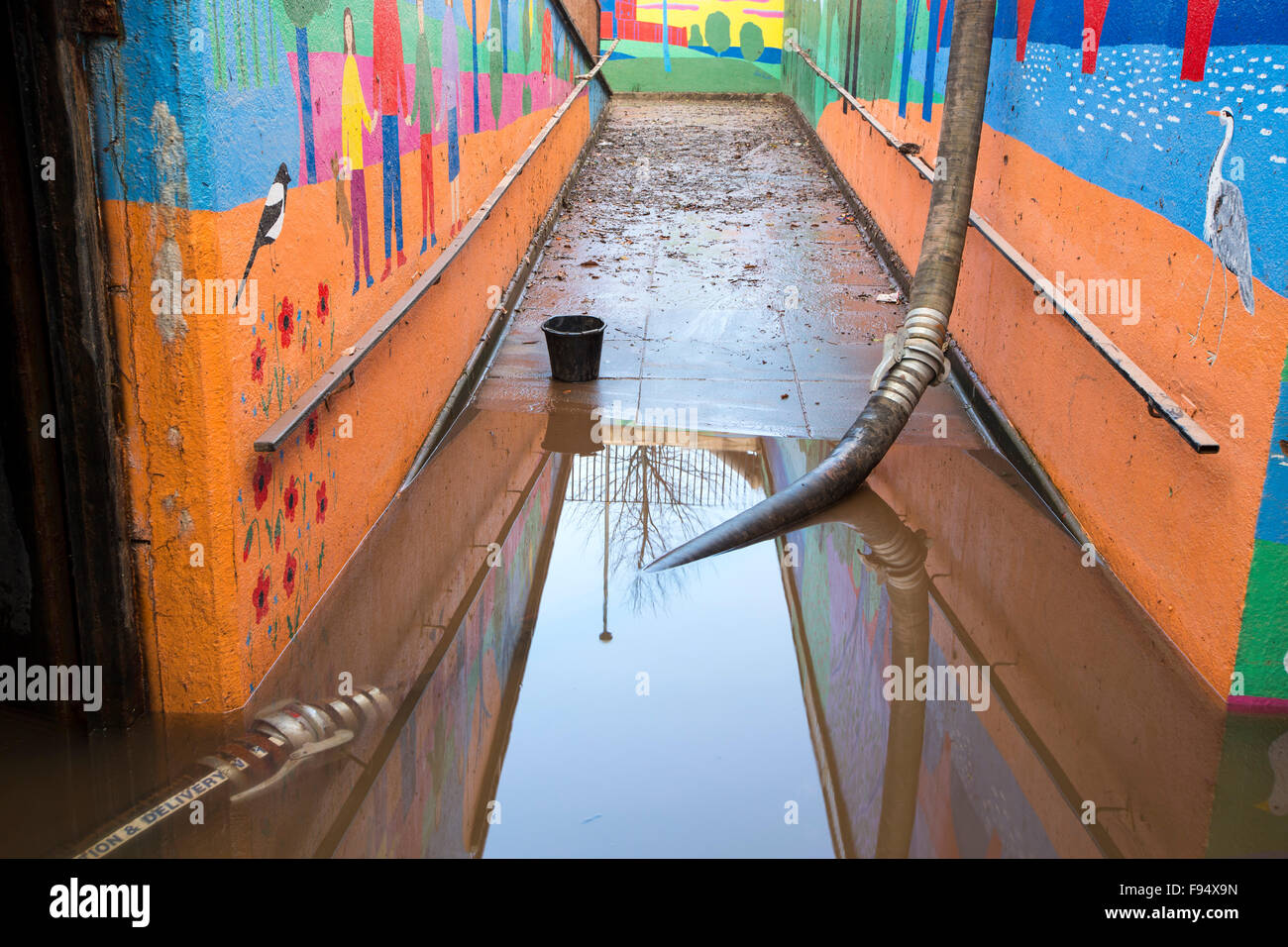 Pumping out floodwater from Hardwicke Circus in Carlisle, Cumbria on ...