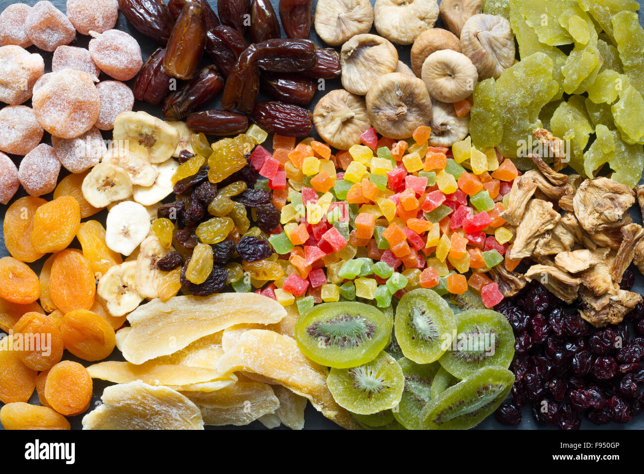Candied fruits background texture mixed assortment closeup Stock Photo ...
