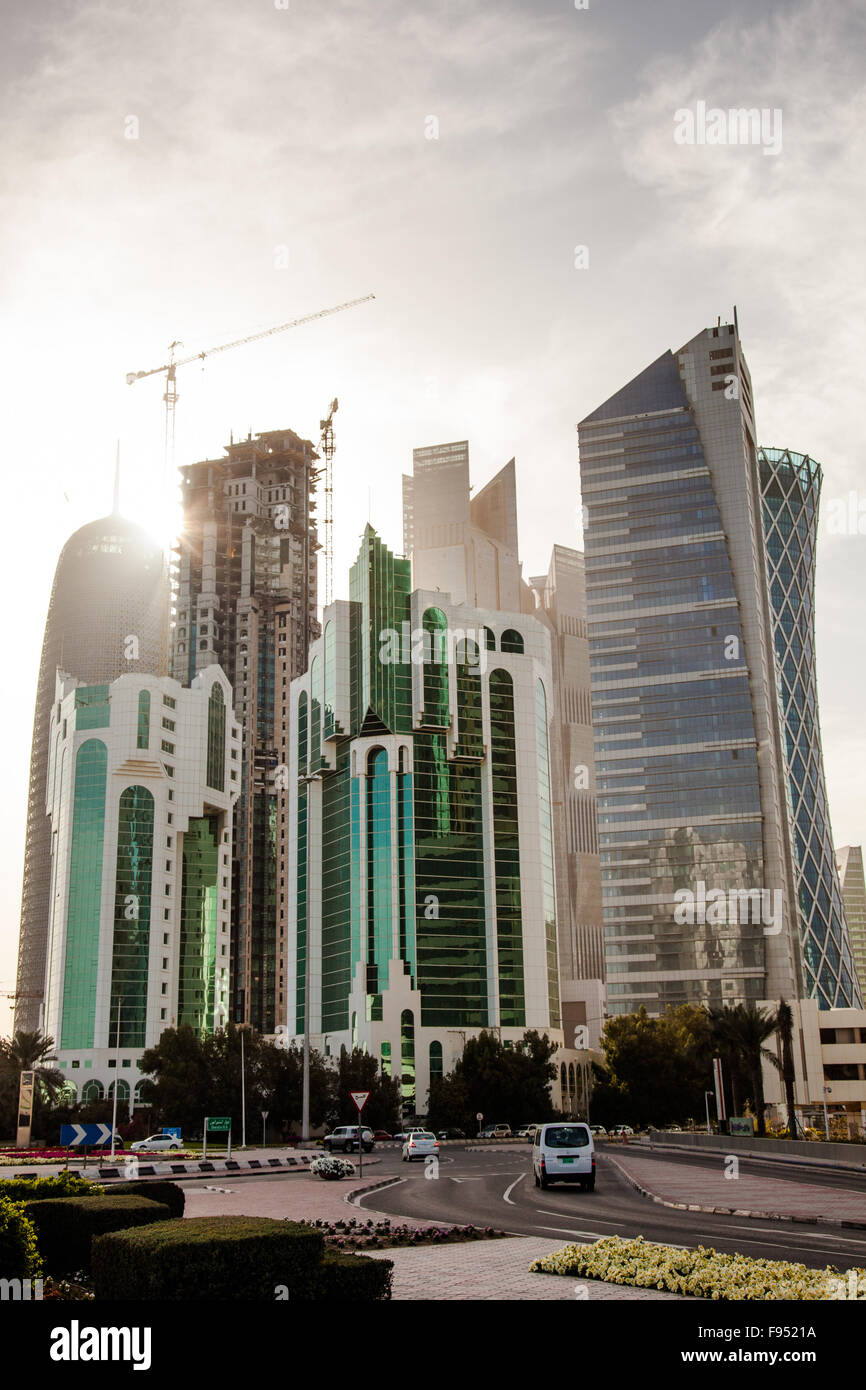 doha buildings seen from distance Stock Photo - Alamy