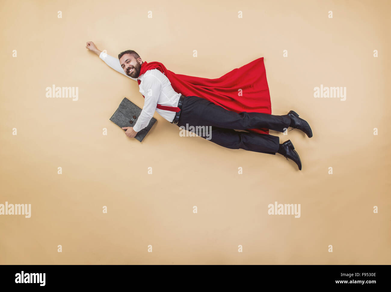 Super Man Jumping Over Car