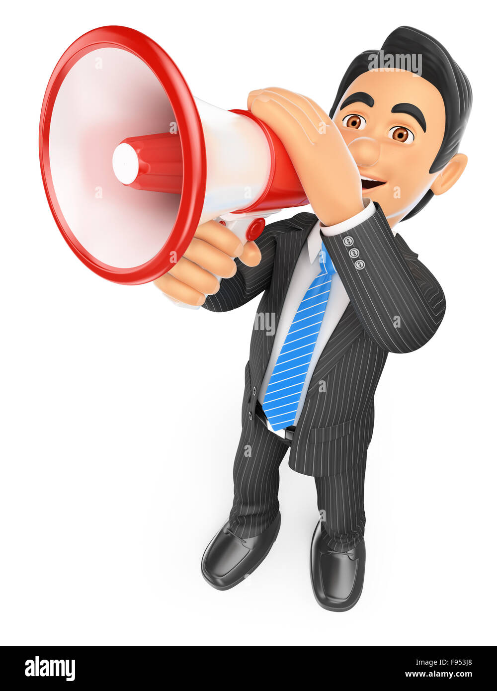 3d business people. Businessman talking through a megaphone. Isolated ...