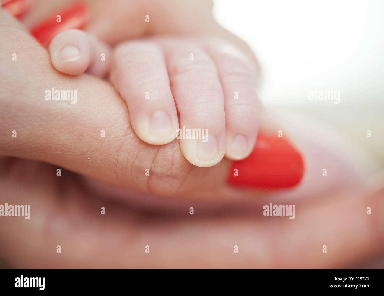 Closeup of newborn baby´s hand holding mother´s hand Stock Photo - Alamy