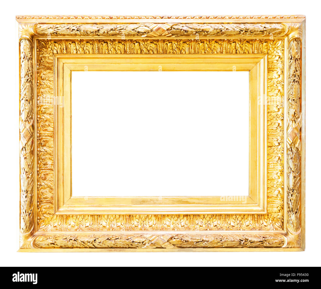 Luxury gilded frame. Isolated over white background, for photo or ...