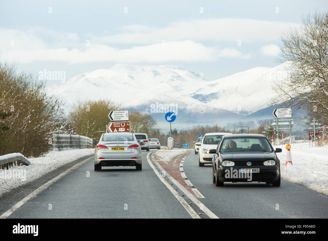 After the floods, the snow. The Keswick fells covered in snow on Sunday ...
