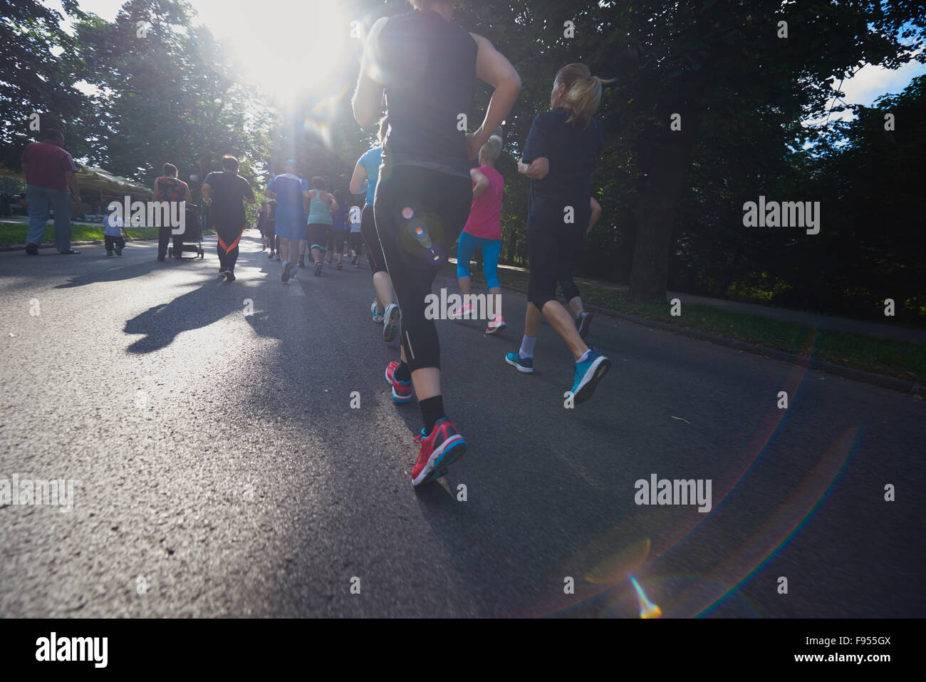 people group jogging, runners team on morning training Stock Photo - Alamy