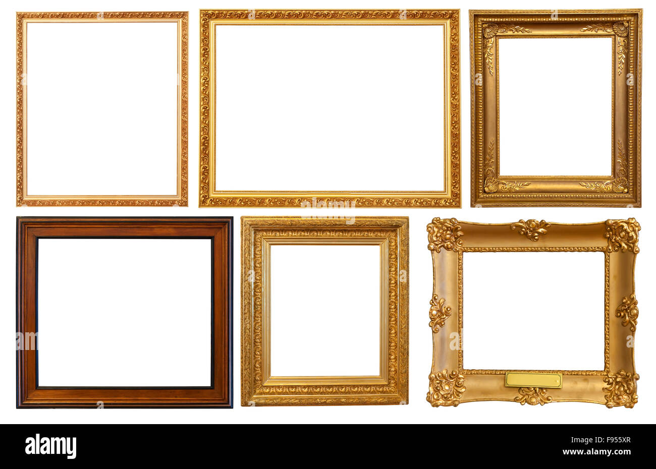 Set of few picture frames. Isolated over white background with clipping ...